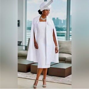 Ashro | Dresses | Elegant White Cape Dress | Poshmark